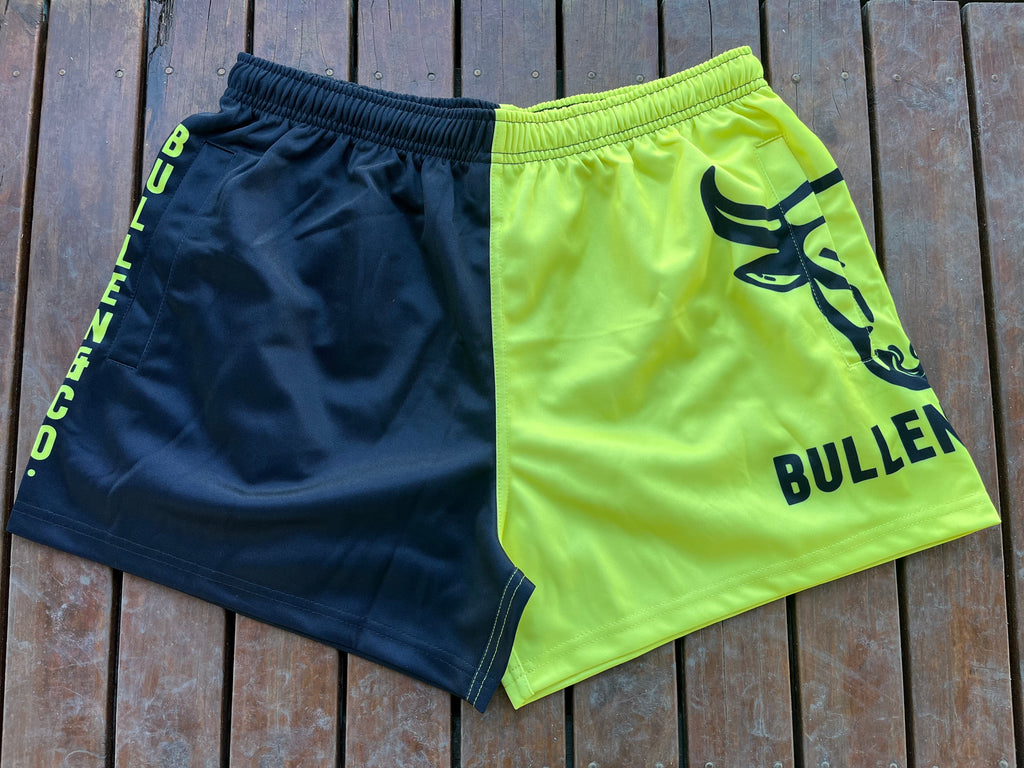 SOLID Yellow & Black Footy Shorts – Bullen & Co