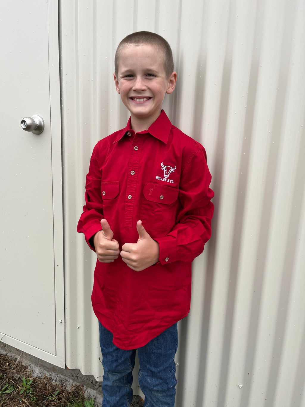 Kids Work Shirt RED – Bullen & Co
