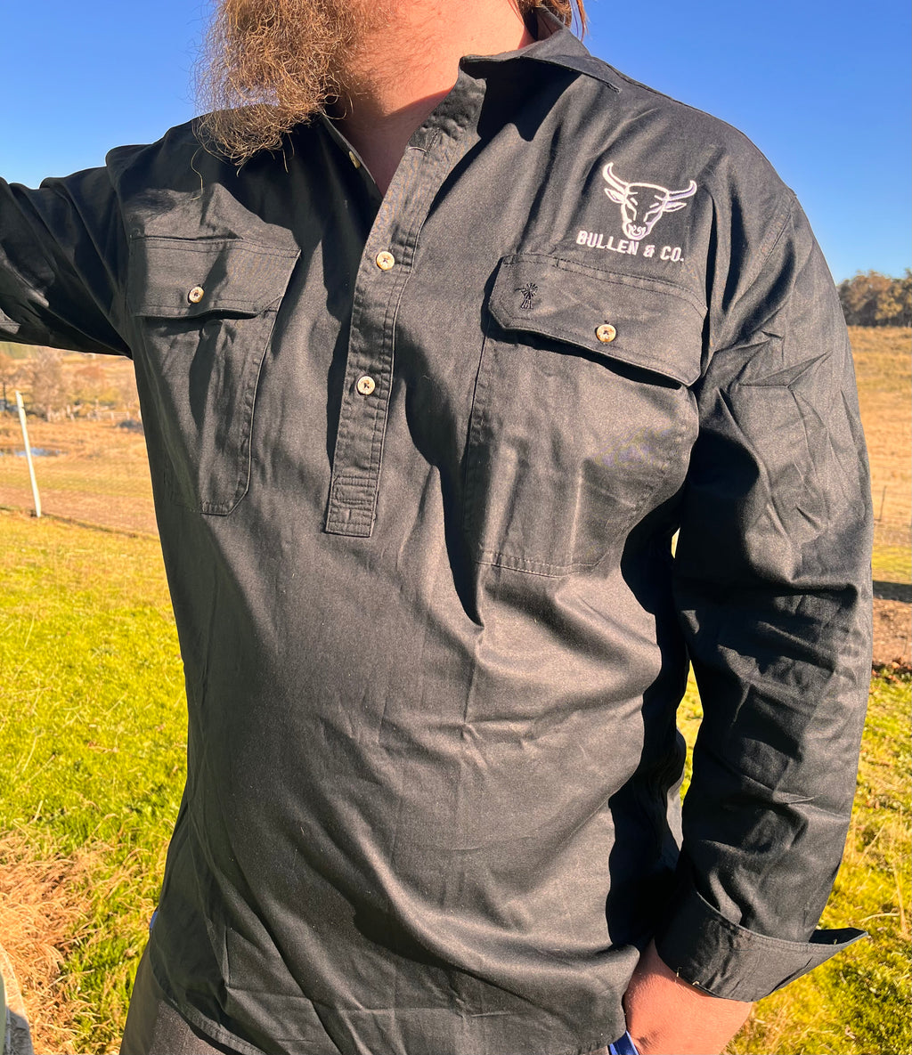 Mens Work Shirt BLACK – Bullen & Co