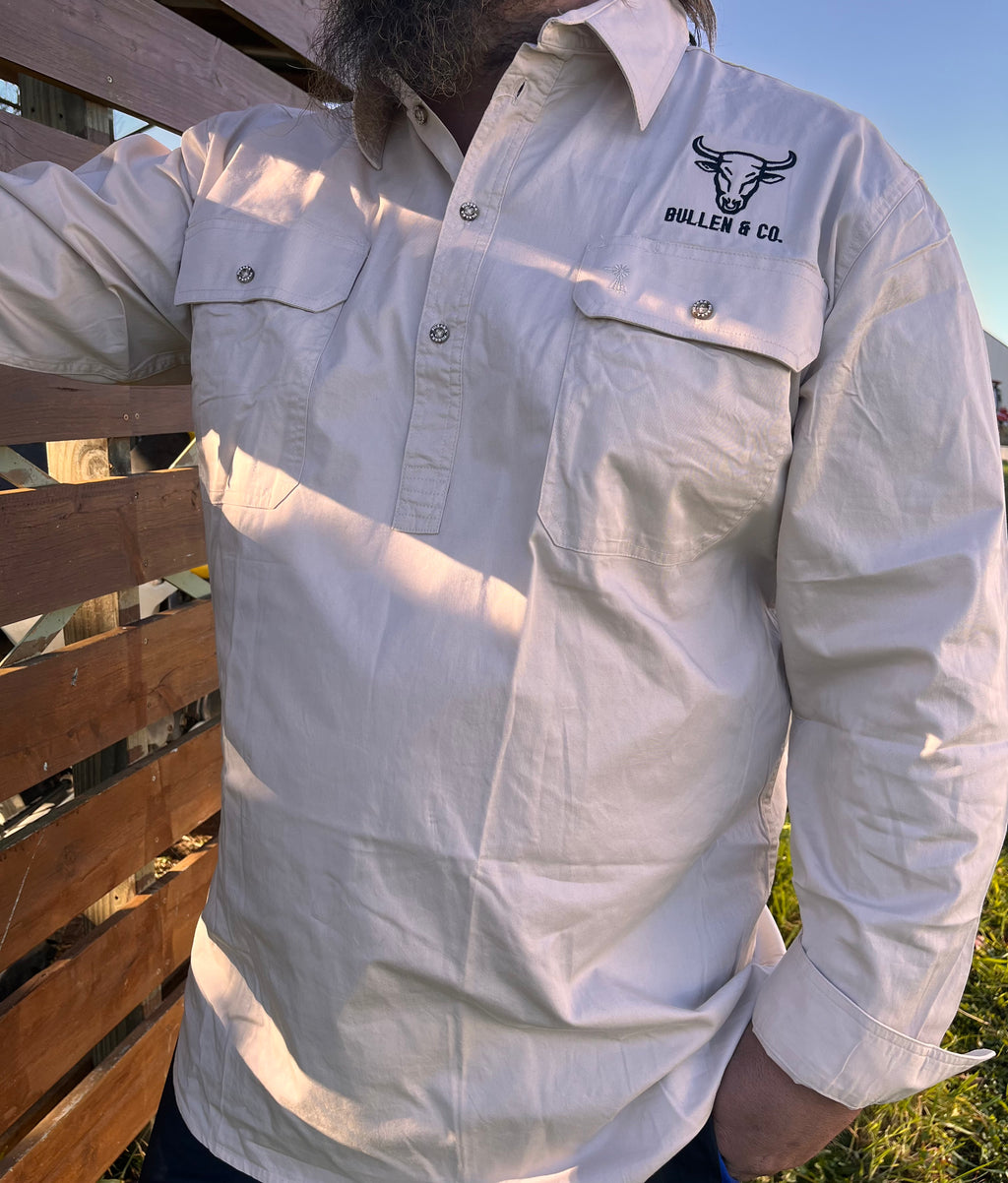 Mens Work Shirt STONE – Bullen & Co